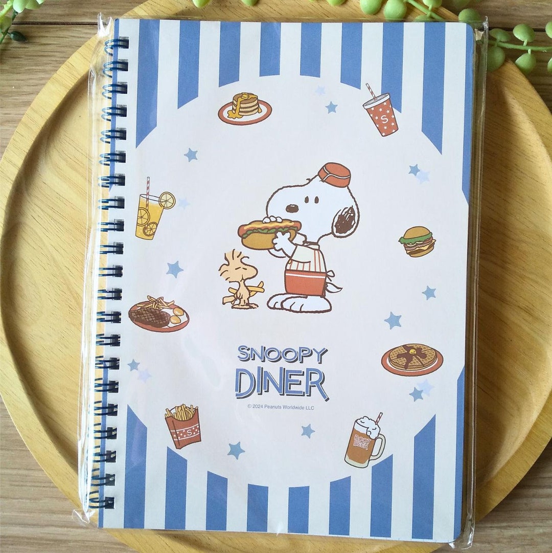 Peanuts Snoopy A5 Spiral Notebook, Grid Notebook, American Diner - Etsy