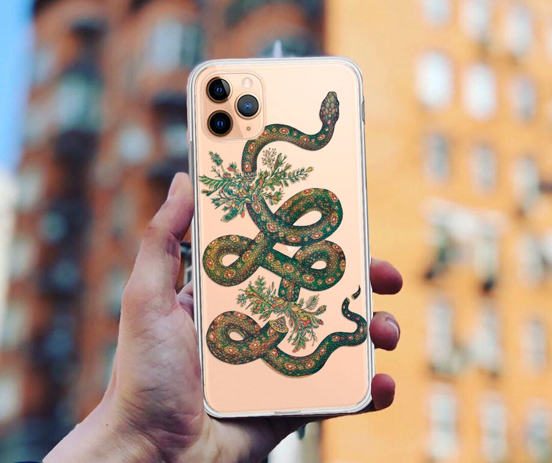 Snake Phone Case: Reptile Art, Clear TPU Silicone - Etsy