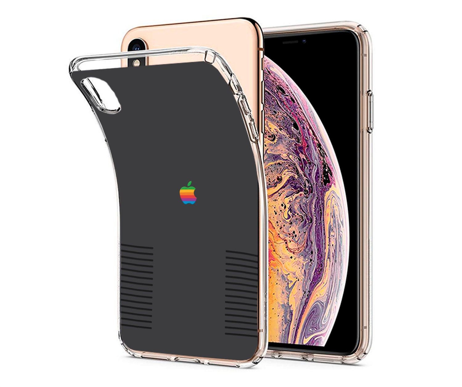 Retro Color Apple Logo That Overlays Over iPhone 11 Pro Decal - Etsy