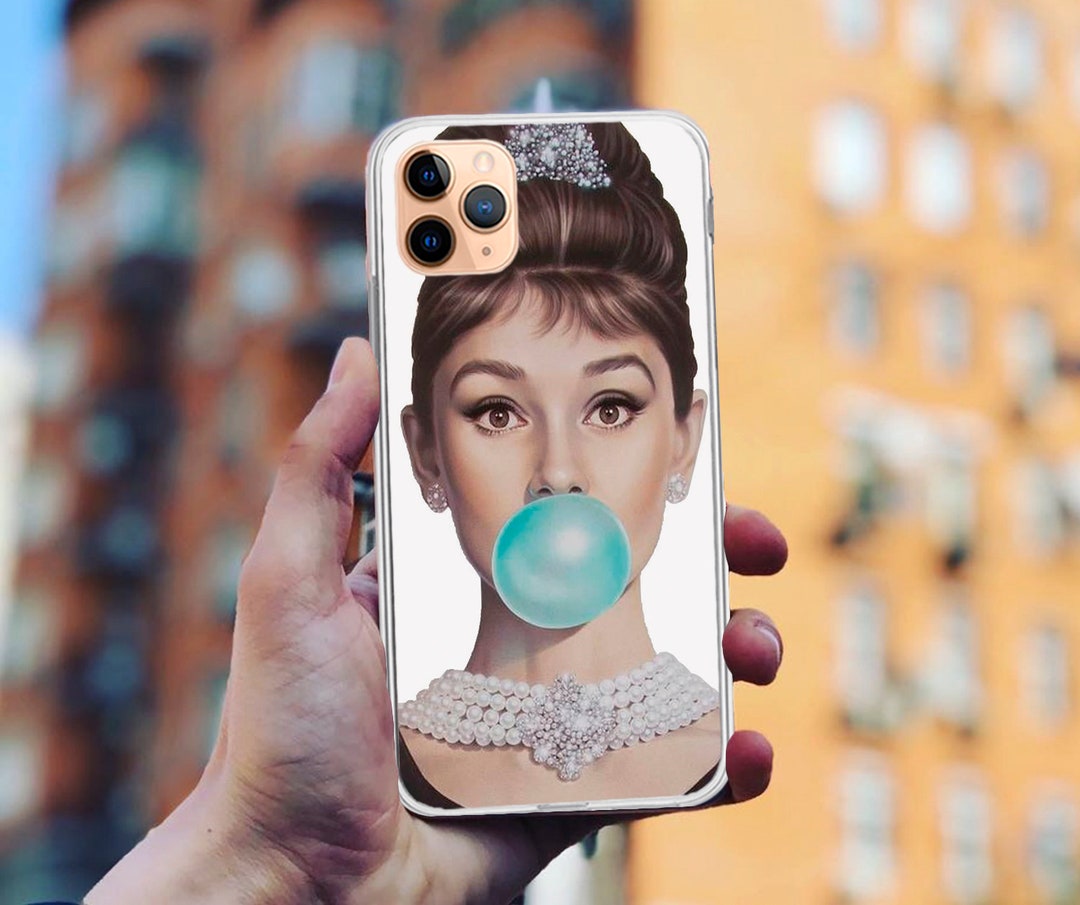 Audrey Hepburn Bubble Gum iPhone 17/16/15 Case: Clear Protective Cover ...