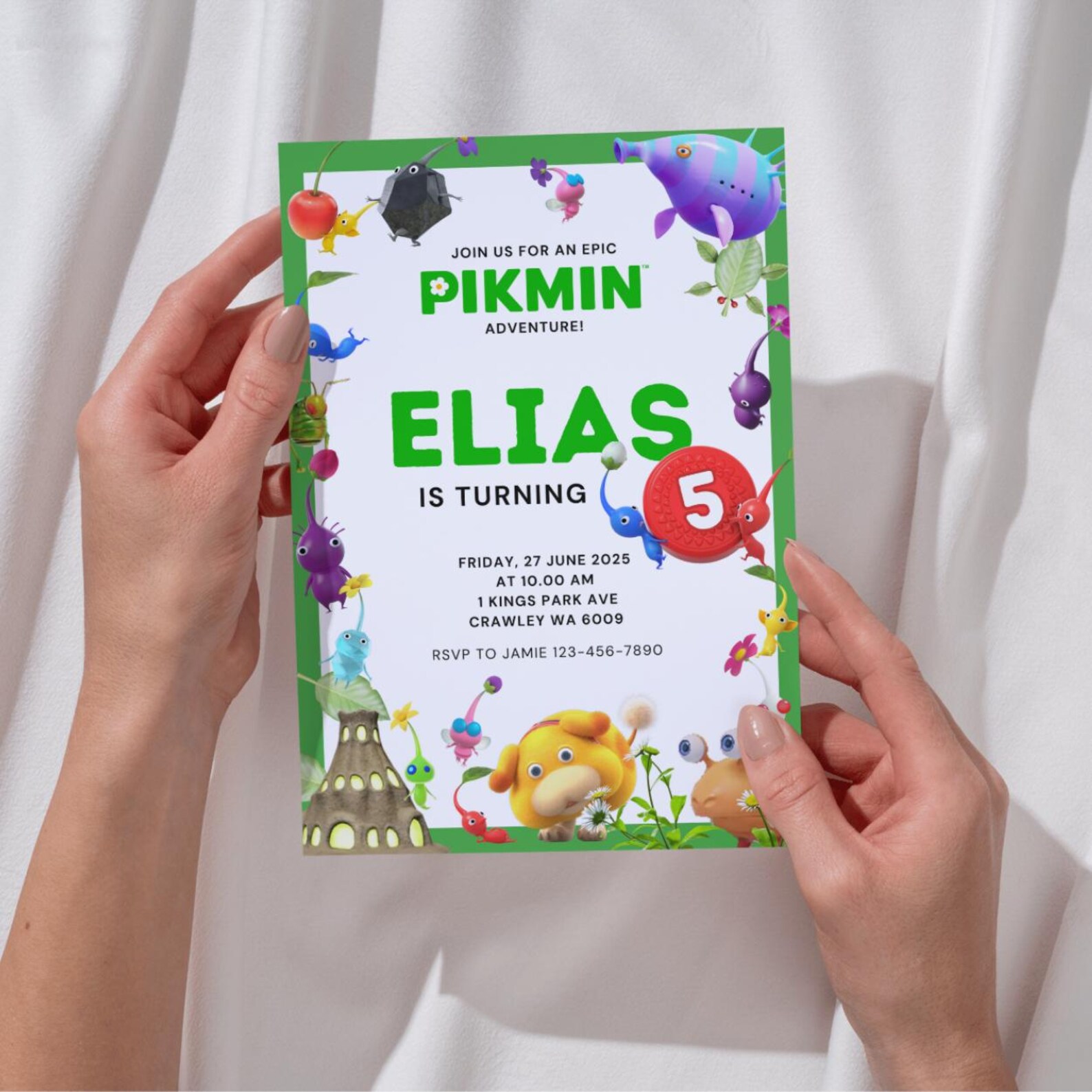 Editable Pikmin Birthday Invitation | Printable Party Invite | Instant ...