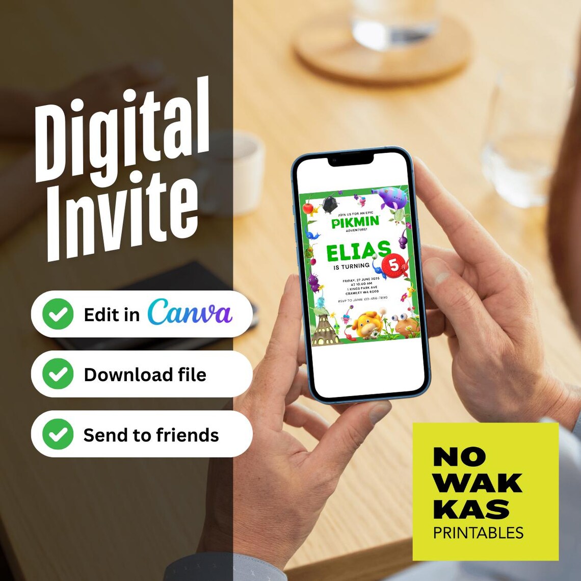 Editable Pikmin Birthday Invitation | Printable Party Invite | Instant ...