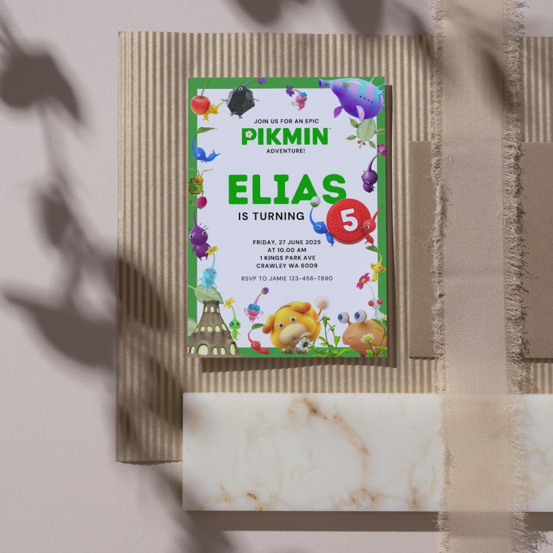 Editable Pikmin Birthday Invitation | Printable Party Invite | Instant ...