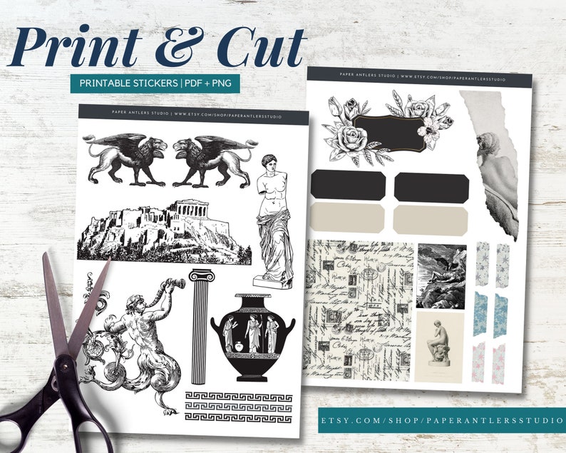 Printable Greek Roman Mythology Watercolor Elements Journal | Etsy