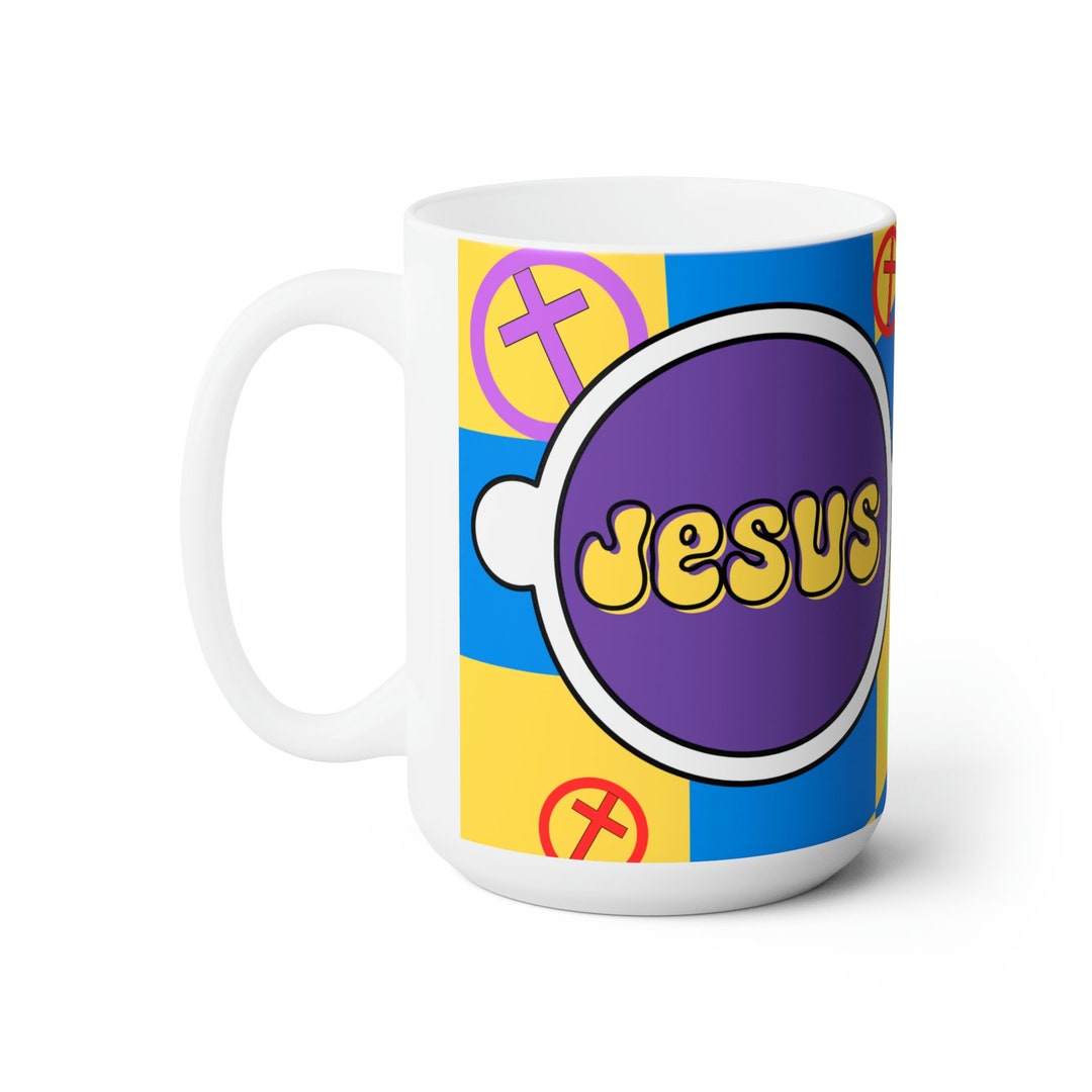 Jesus Dude Cross Sign 15 Oz. Inspirational Christian Faith Retro Coffee ...