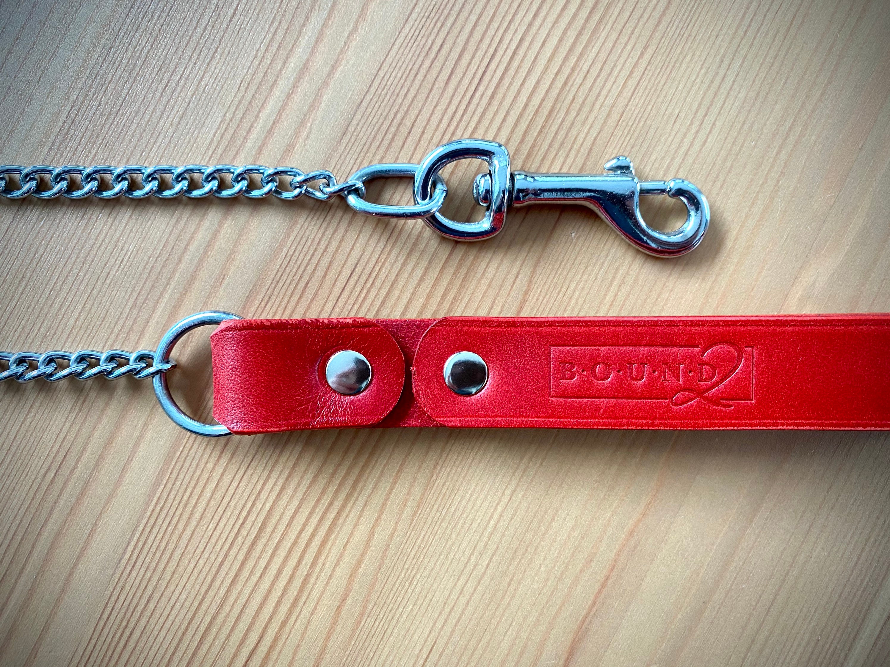 High quality Red Leather Collar with centre ring and stud | Etsy