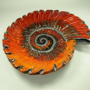 Ceramic Bowl- Red Ammonite P 13. - Etsy