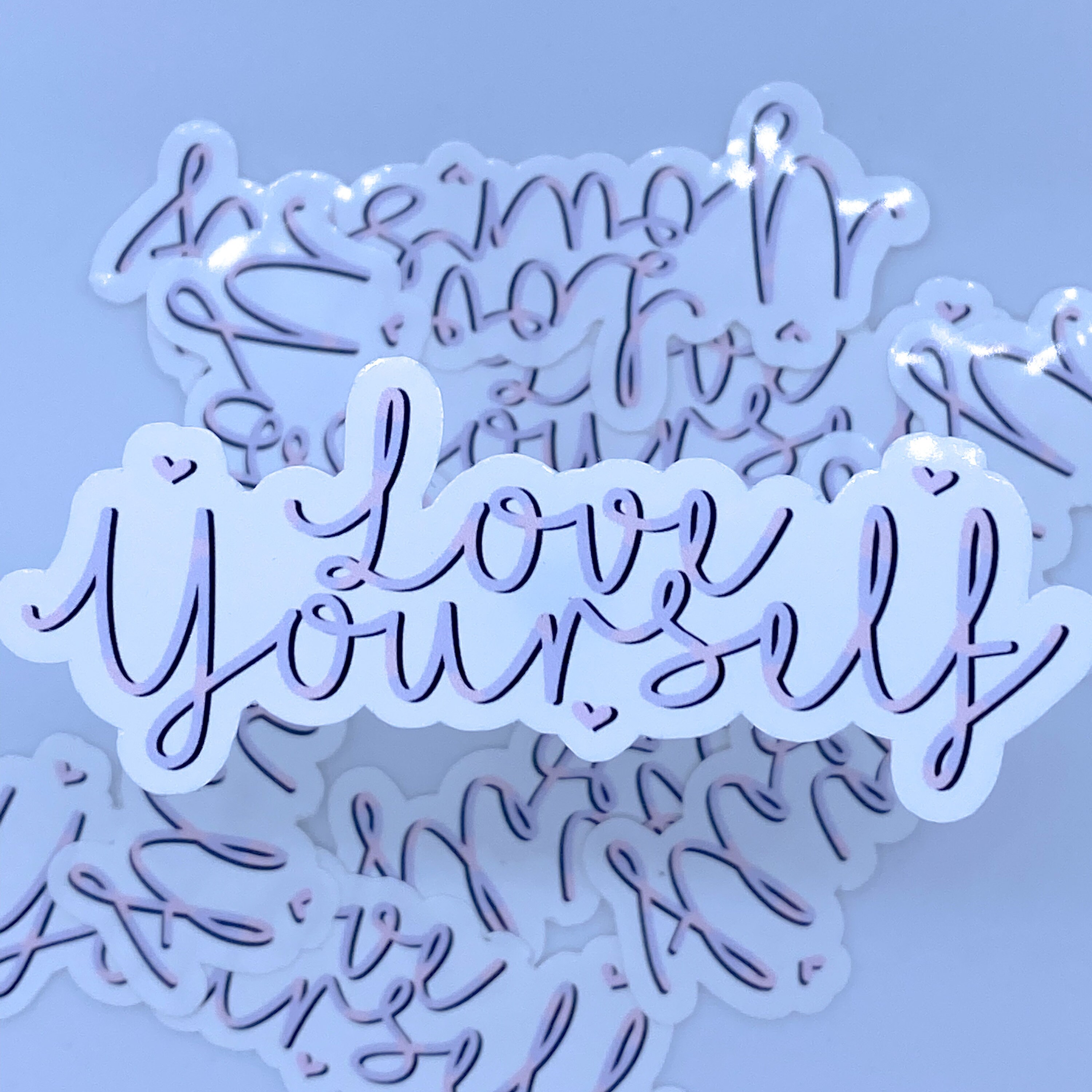 Love Yourself Sticker Hearts Single | Etsy