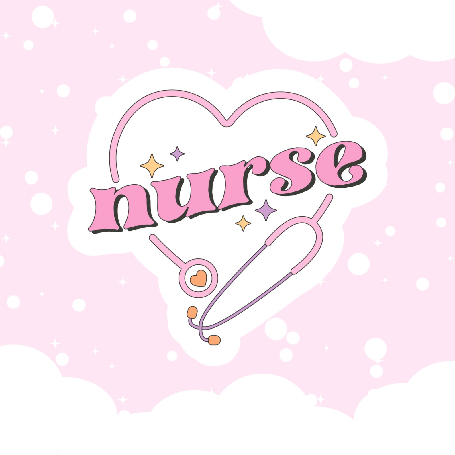 Nurse Stethoscope Singular Sticker - Etsy