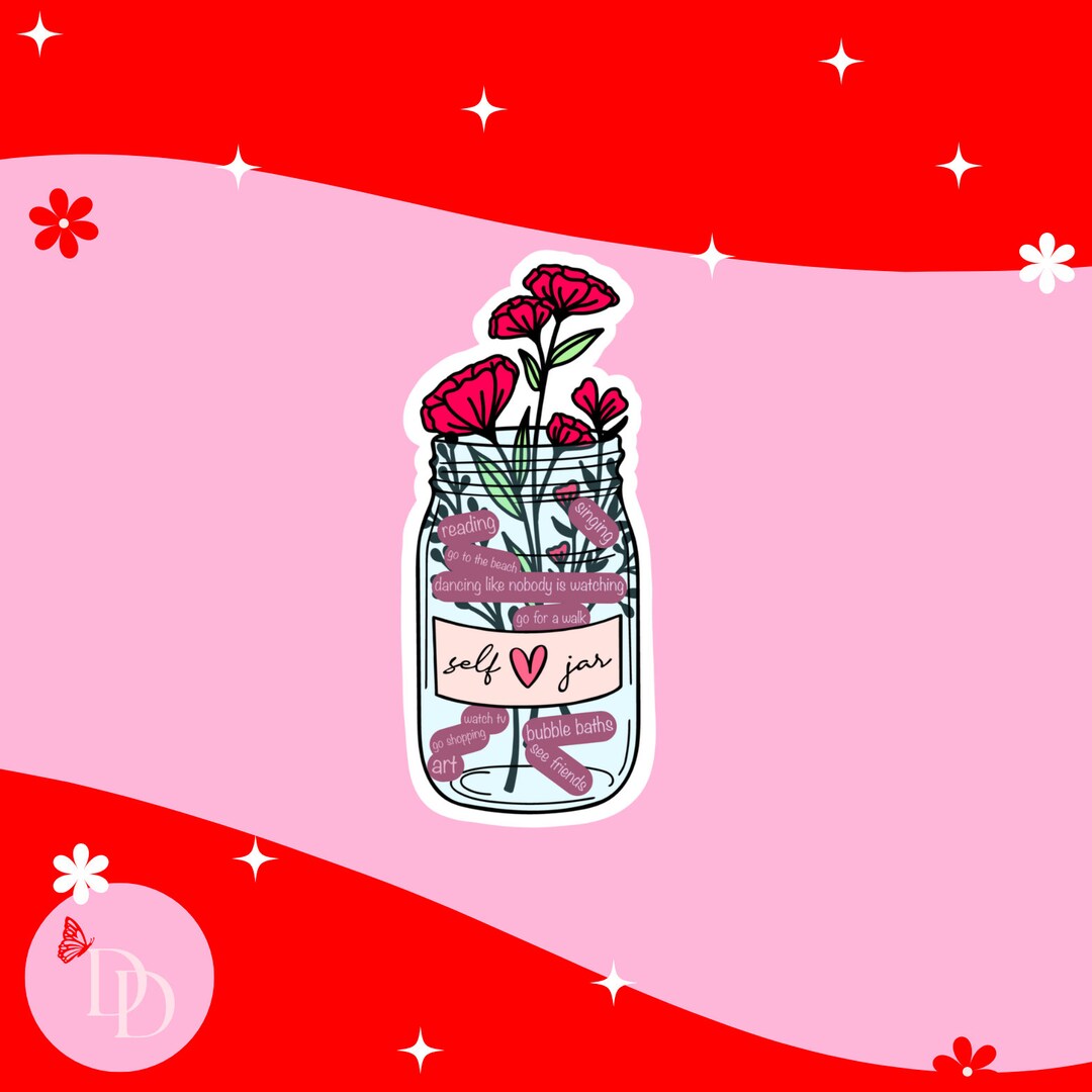 Pegatina para tarro de amor propio / Individual - Etsy España