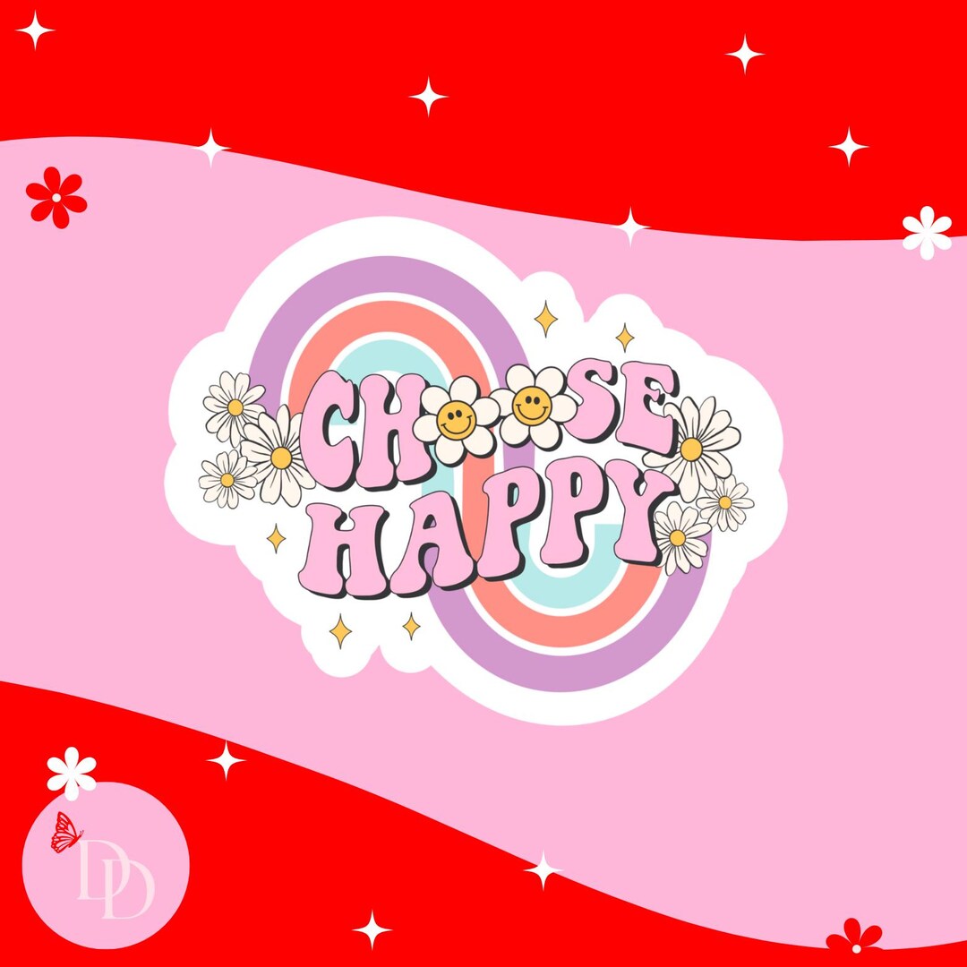 Choose Happy Singular Sticker - Etsy