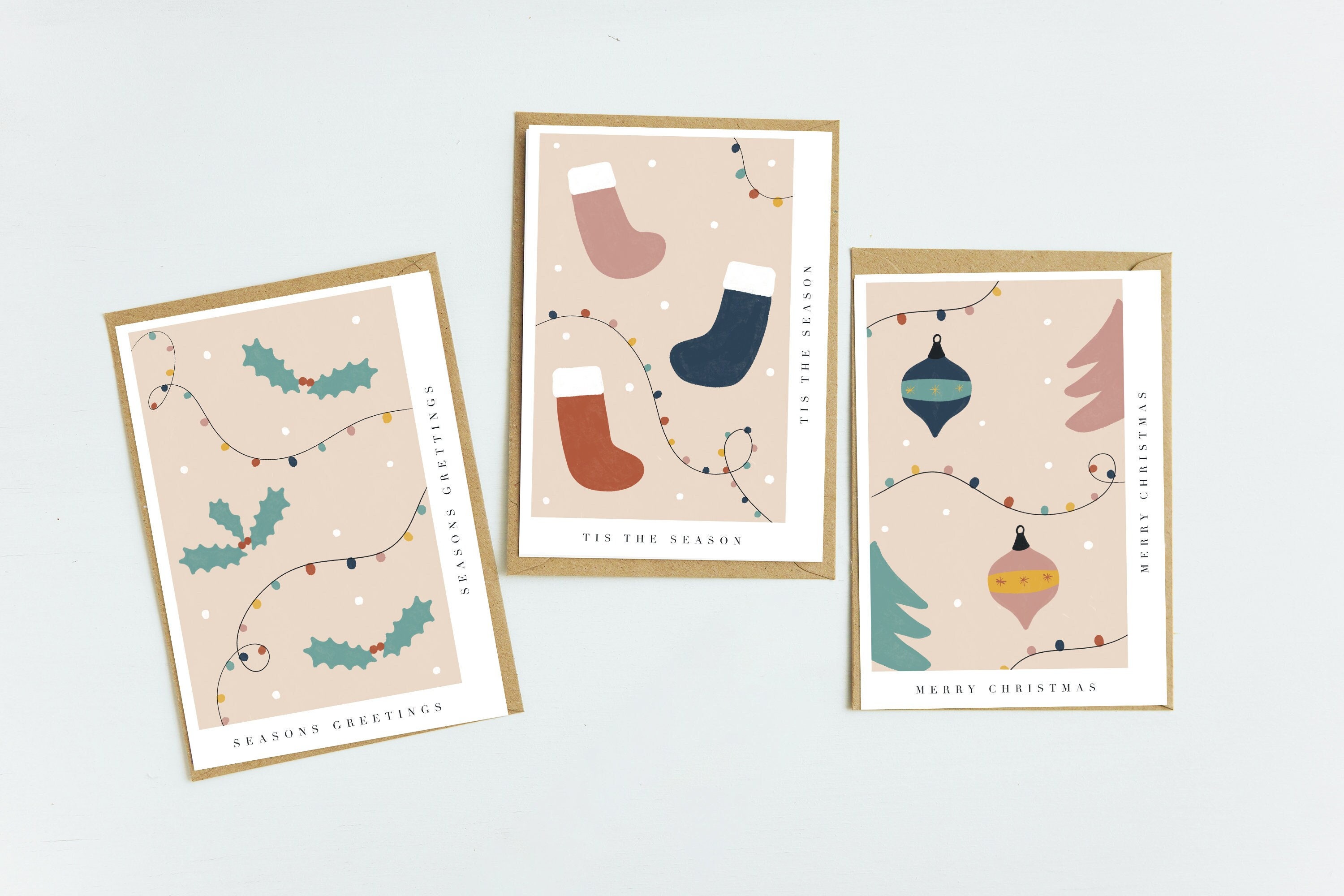 Christmas Card Set | Modern Luxury Illustrated Greeting Cards ...