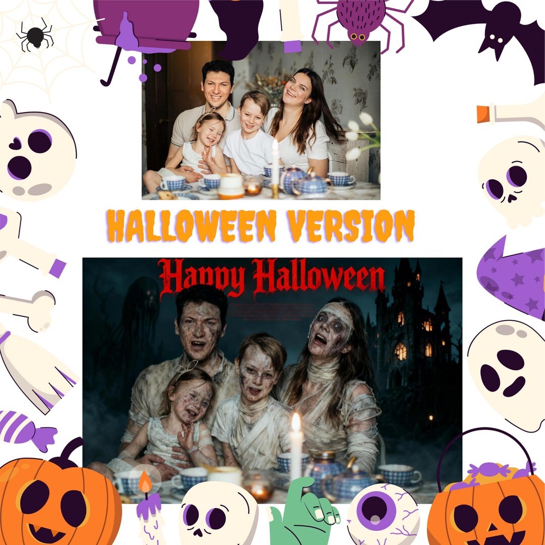 Spooky Halloween Family Portrait | Custom Zombie, Vampire, Ghost ...