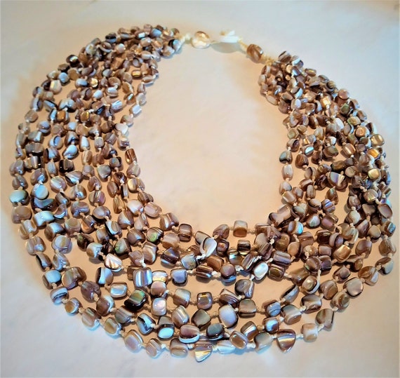 Graduated Multi-Strand Bead Necklace - Gem