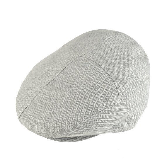 FLAT CAP 100% Linen Natural Herringbone. Bailey Newsboy. - Etsy
