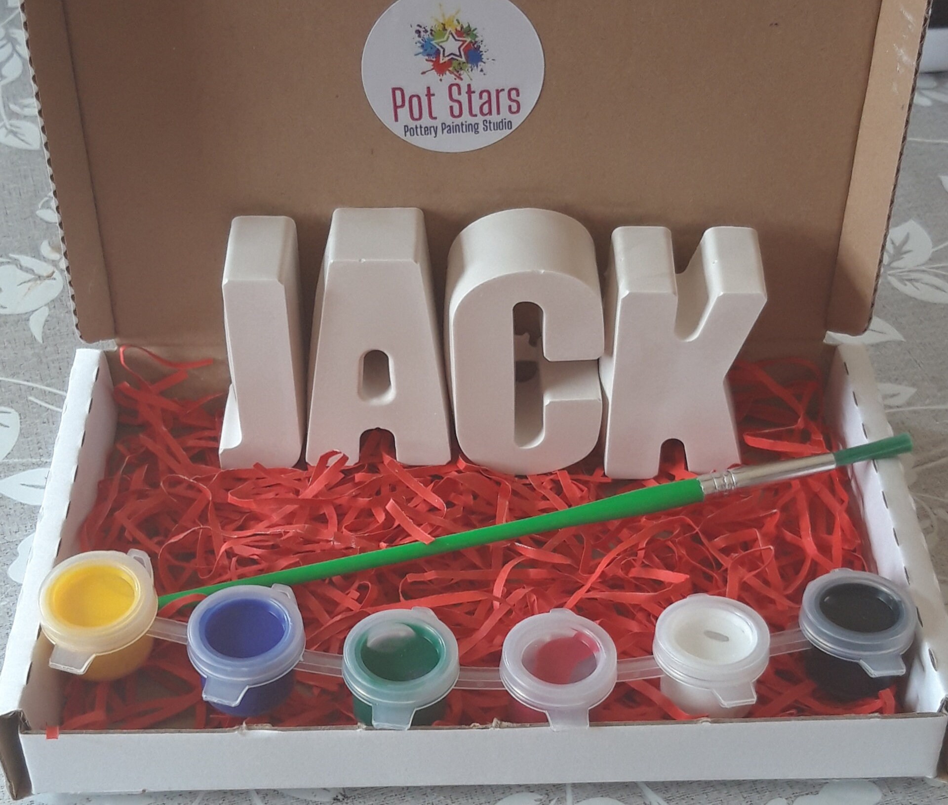 Paint Your Own Ceramic Name Kits Kids Craft Kit Kids DIY - Etsy