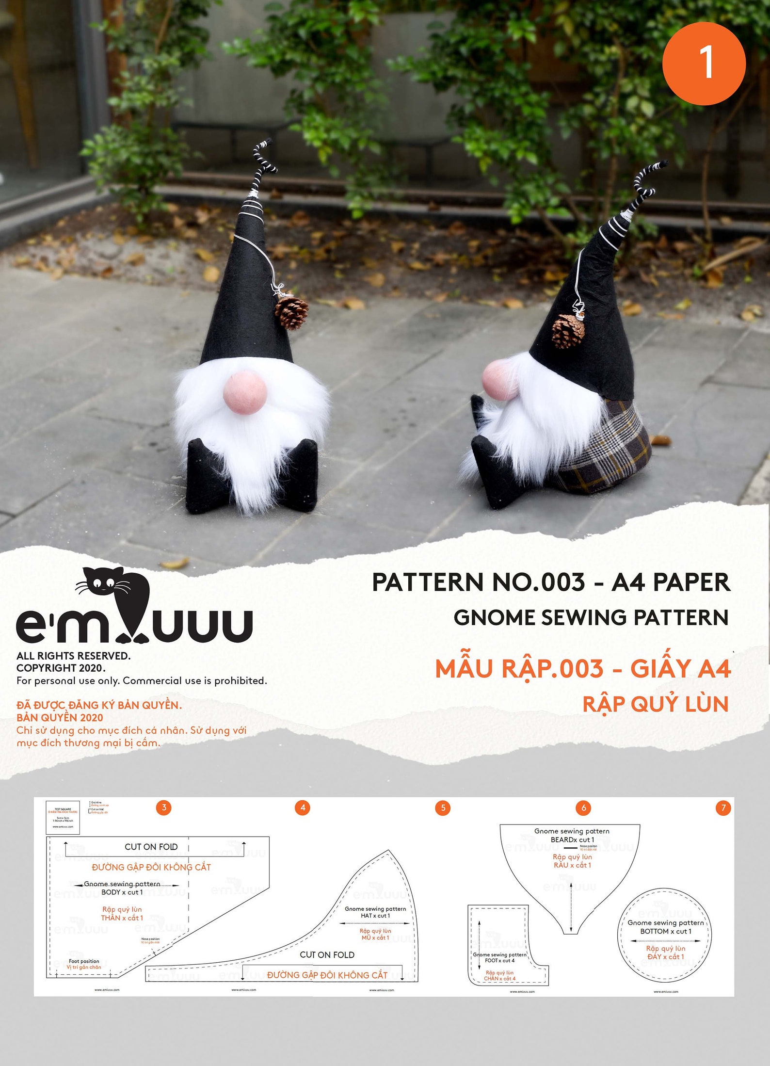 Gnome PDF Pattern Gnome Sewing Pattern - Etsy Canada