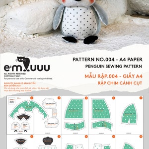 Penguin PDF Pattern, Penguin Sewing Pattern - Etsy