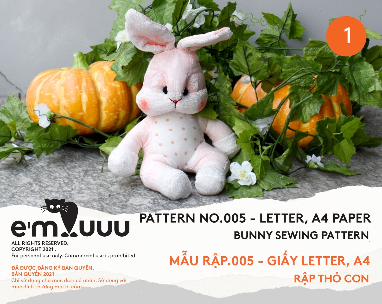 Bunny PDF Pattern, Bunny Sewing Pattern, Rabbit Sewing Pattern, Rabbit ...