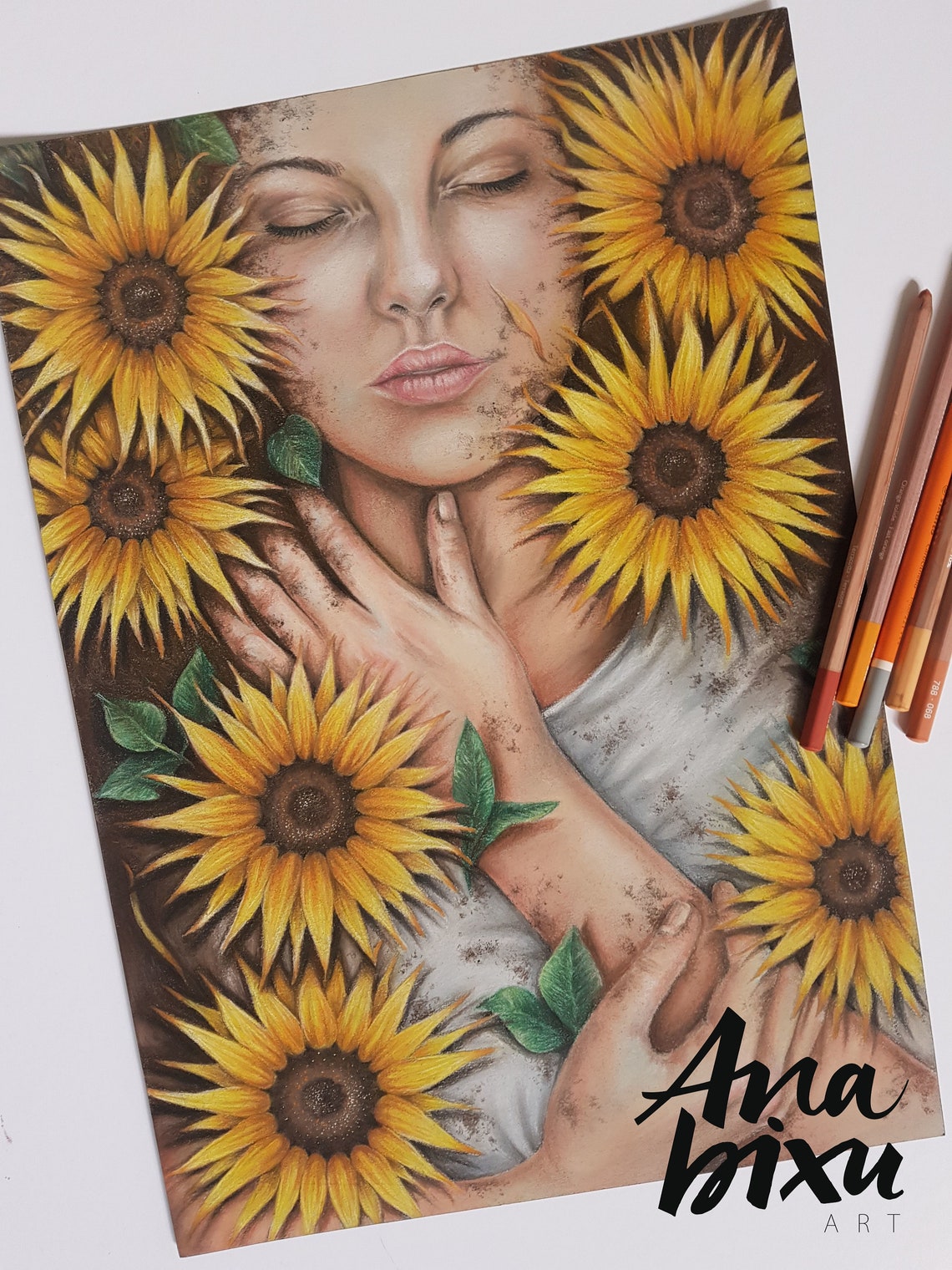 Original Handmade Pastel Drawing - Lethargy - Etsy