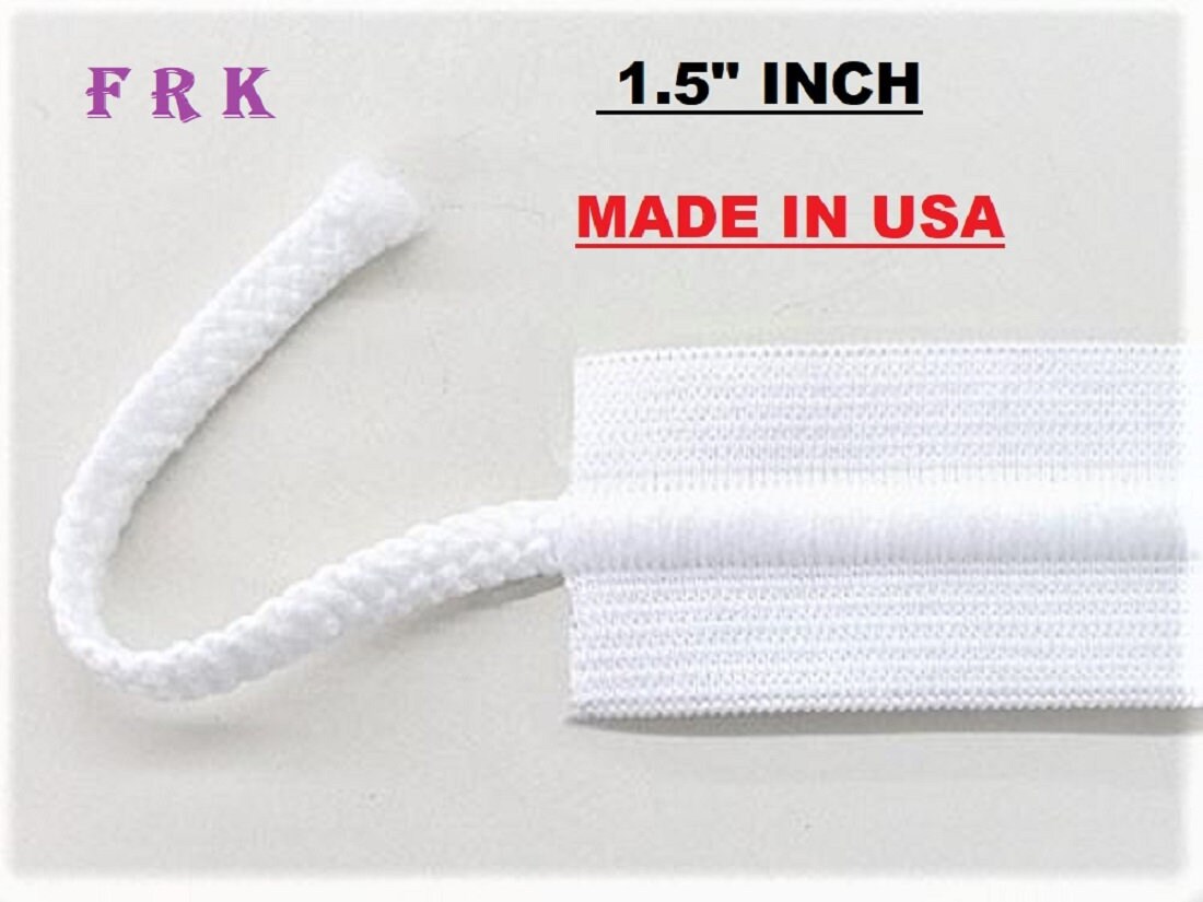 Sewing Draw Cord Elastic 1.5" Inch Wide Drawstring Elastic Black ...