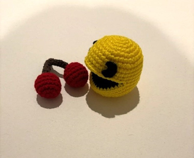 Pac-man Puppet Crochet Doll Set Hand Made Crochet Total of 8 Pcs ...