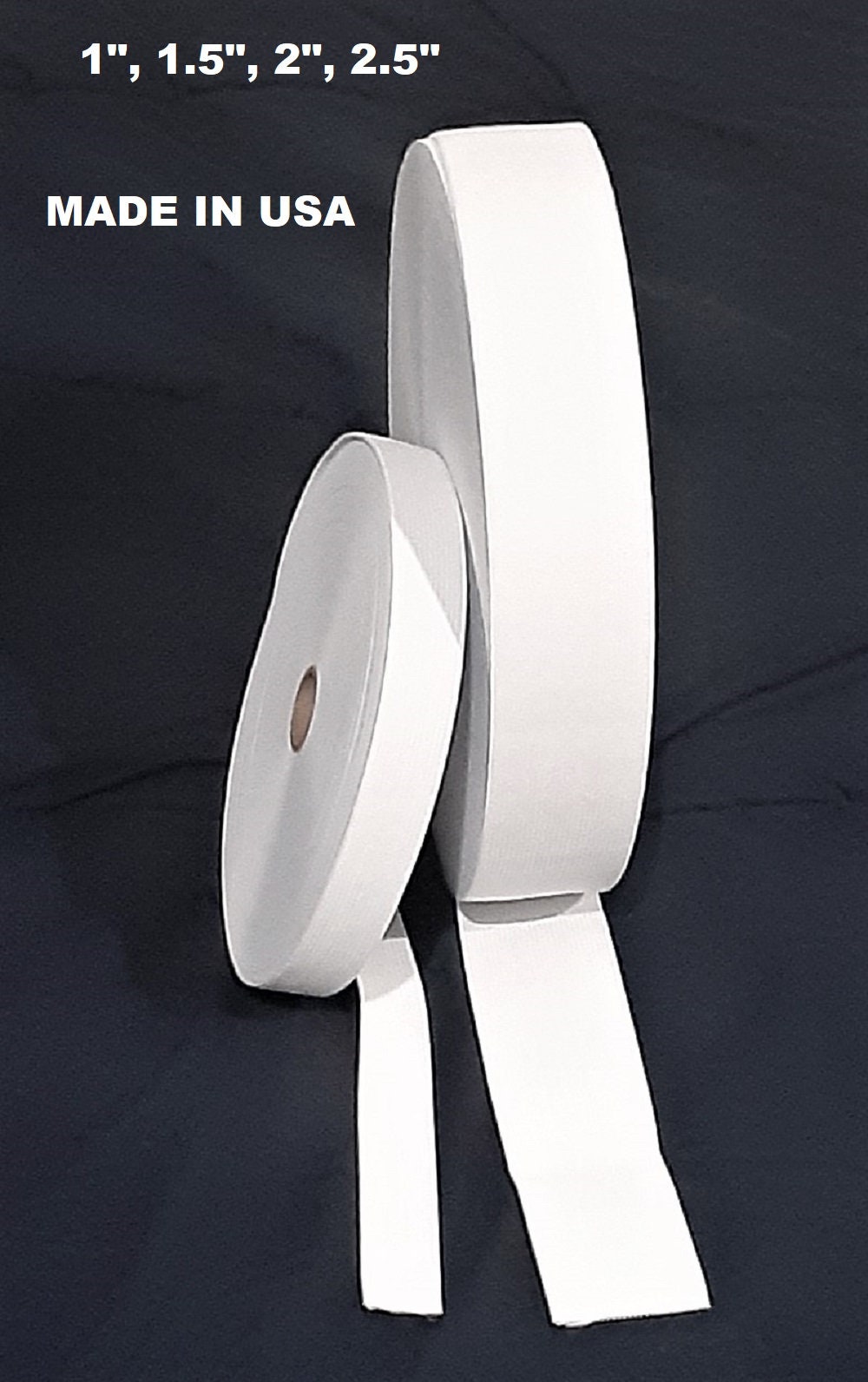 White Elastic 1, 1.5 , 2, 2.5 , 0.5 inch Wide , elastic band 25 yard ...