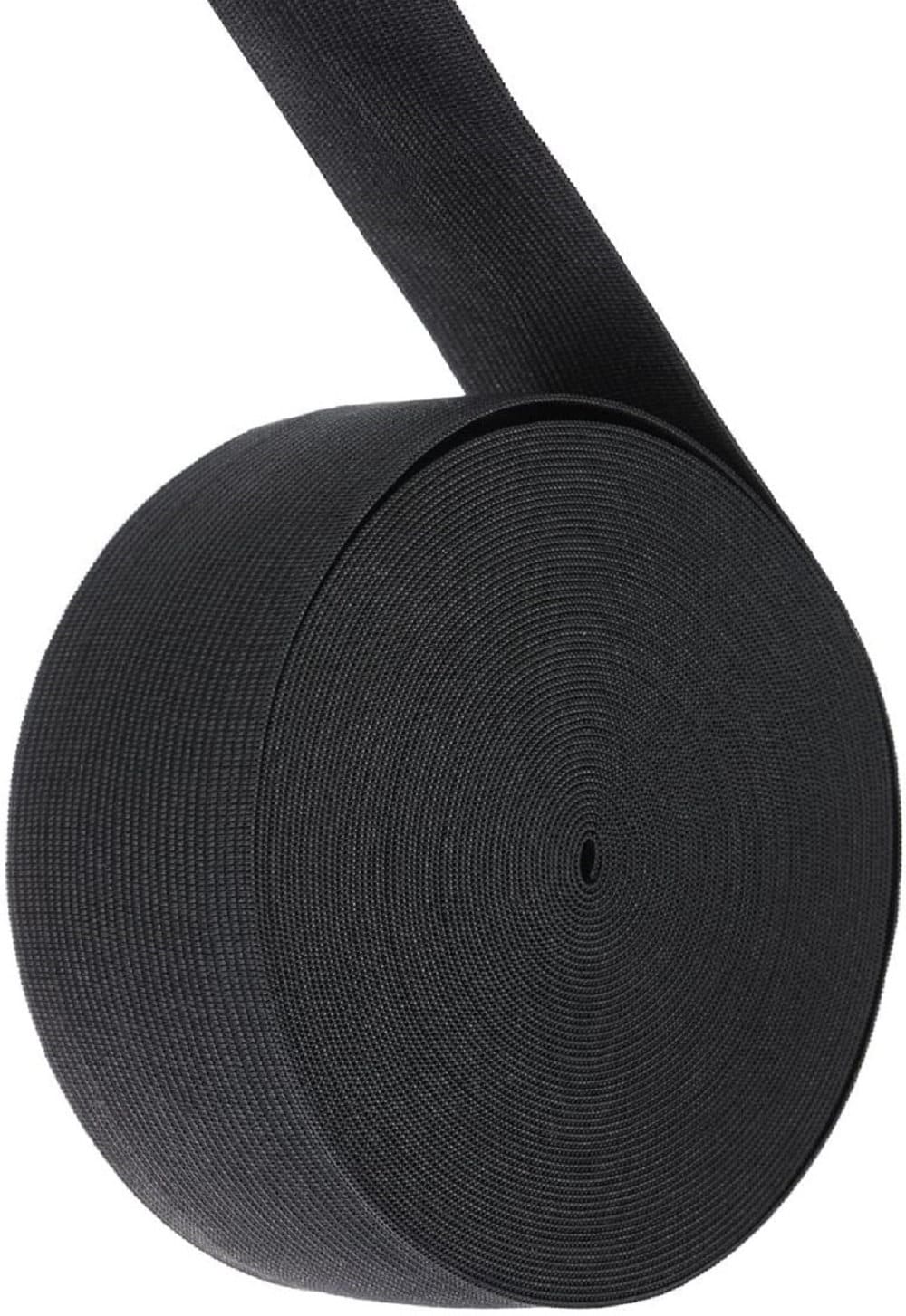 Elastic Band 1 Inch 50 Yard Black / White Heavy Stretch High Elasticity ...