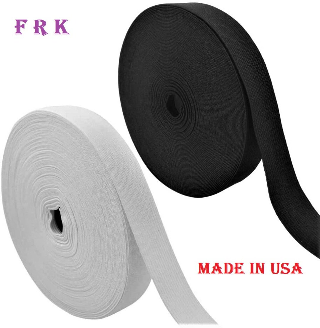 Elastic 1" Inch ( 10 or 25 ) Yard High Quality Black / White Sewing ...