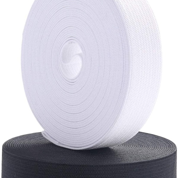 White Elastic 0.5, 1, 1.5 2 Inch 15 Yard High Quality Sewing Elastic ...