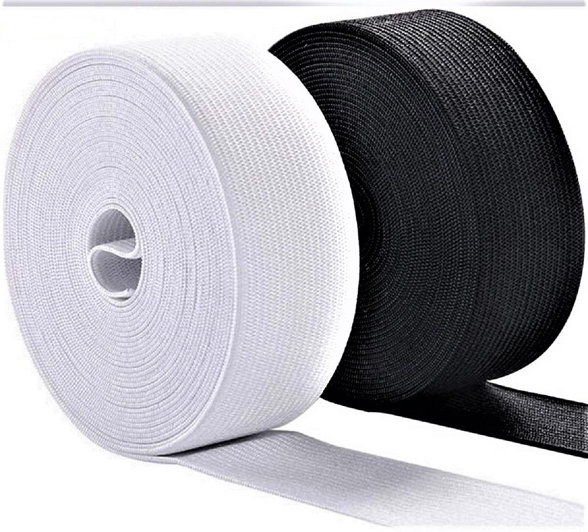3" Inch Elastic 50 Yard 3" Inch Wide High Quality Black/white Knit ...