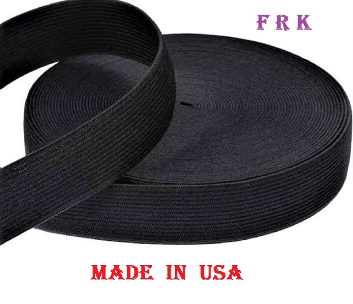 Black Knit Elastic, Strong Stretch, Sewing & Knitting, Made in USA, 15 ...