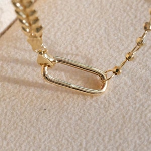 Large 18K Solid Gold Connector Clasp, Charm Push Closure,necklace Clasp ...