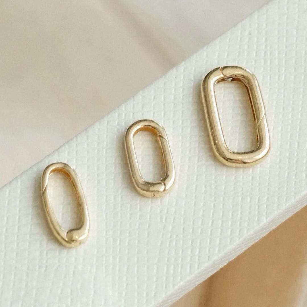 18K Solid Gold Connector Clasp, Charm Push Closure, Necklace Clasp ...