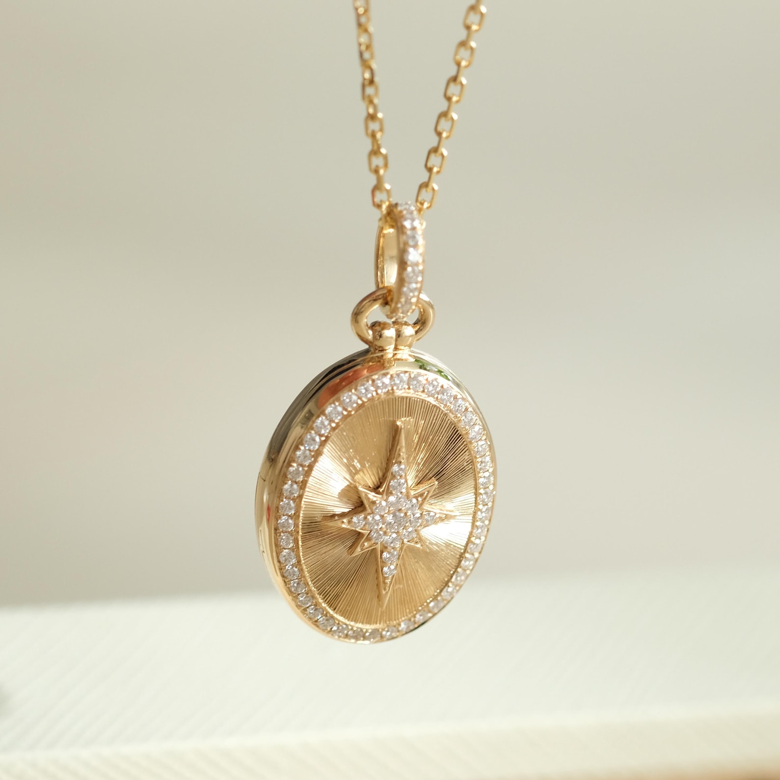 14K Solid Gold Locket, Custom Gold Locket, Gold Locket With Picture ...
