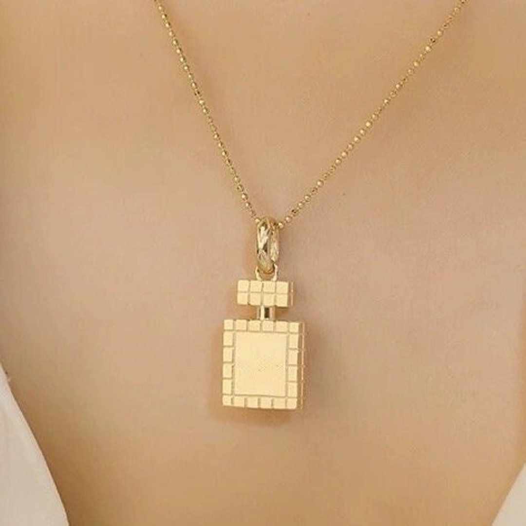 14K/18K Solid Sold Perfume Bottle Charm, Solid Gold Perfume Bottle ...
