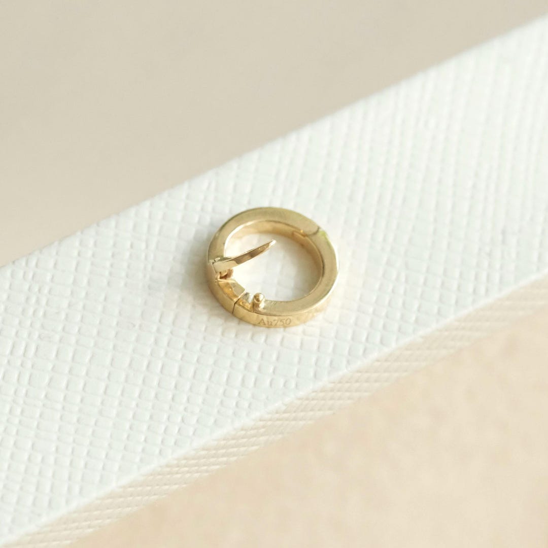 18K Solid Gold Connector Clasp, Charm Push Closure, Necklace Clasp ...