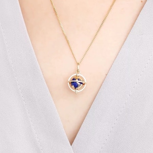 18K Solid Gold World Map Pendant, Solid Gold Map Necklace, Rotating ...