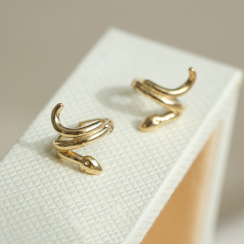 Gold Snake Earrings - Etsy
