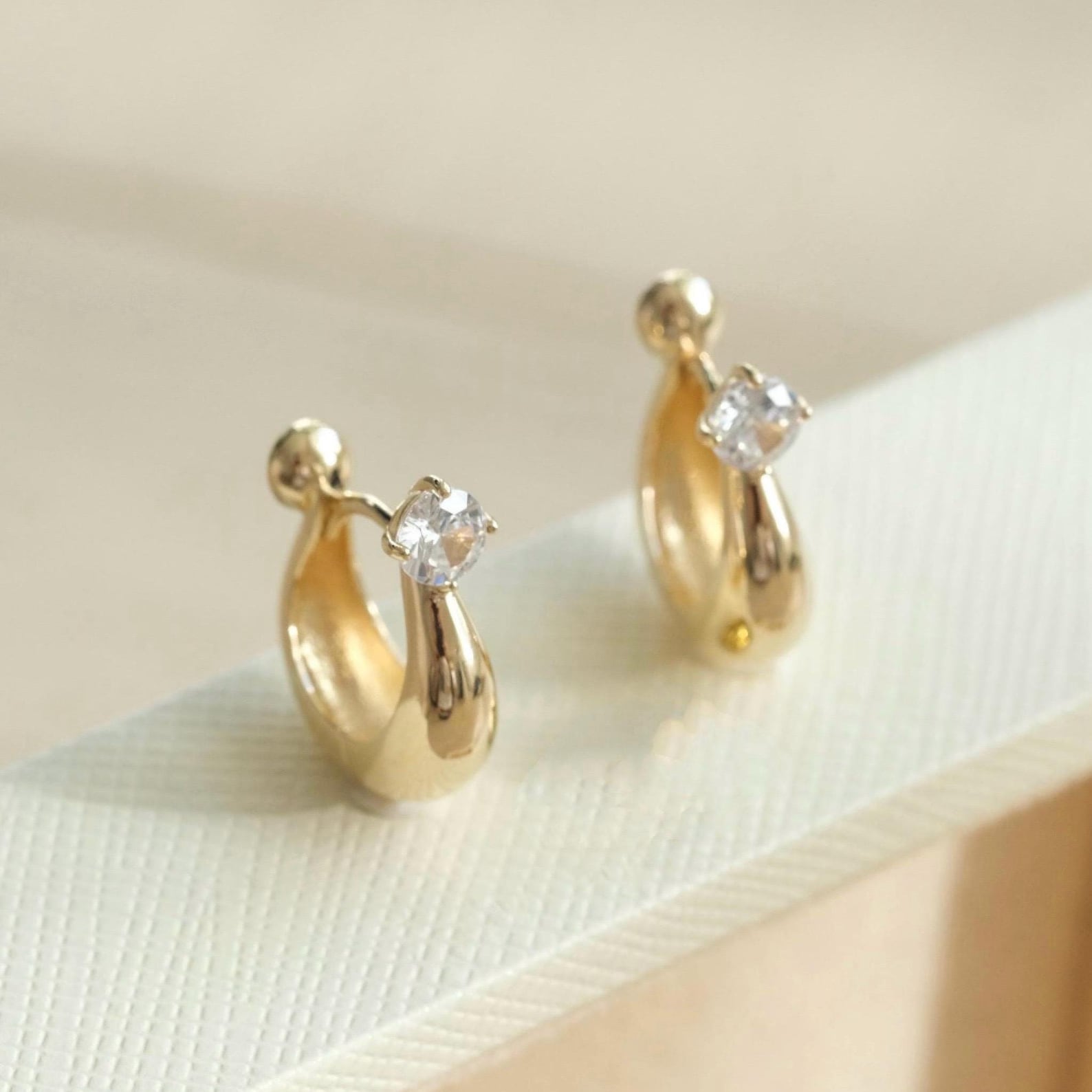 14k Solid Gold Thick Chubby Huggie Earrings, Big Ball Earrings, Chunky ...