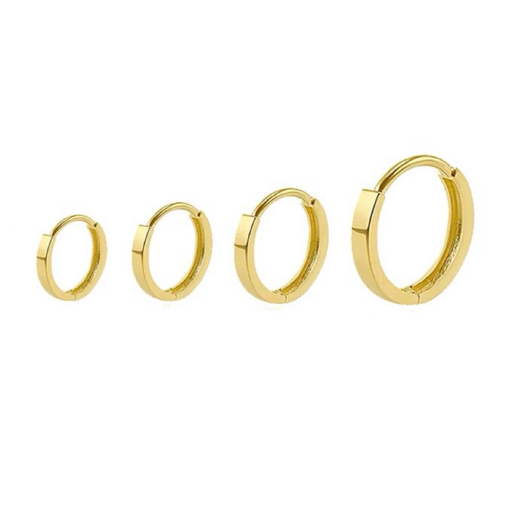 14K Solid Gold Plain Hoop Earring, Gold Hoop Earring, Small Plain ...