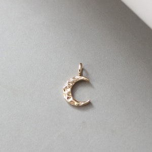 14k SOLID GOLD Moon Pendant Moon Design Pendant Solid Gold - Etsy