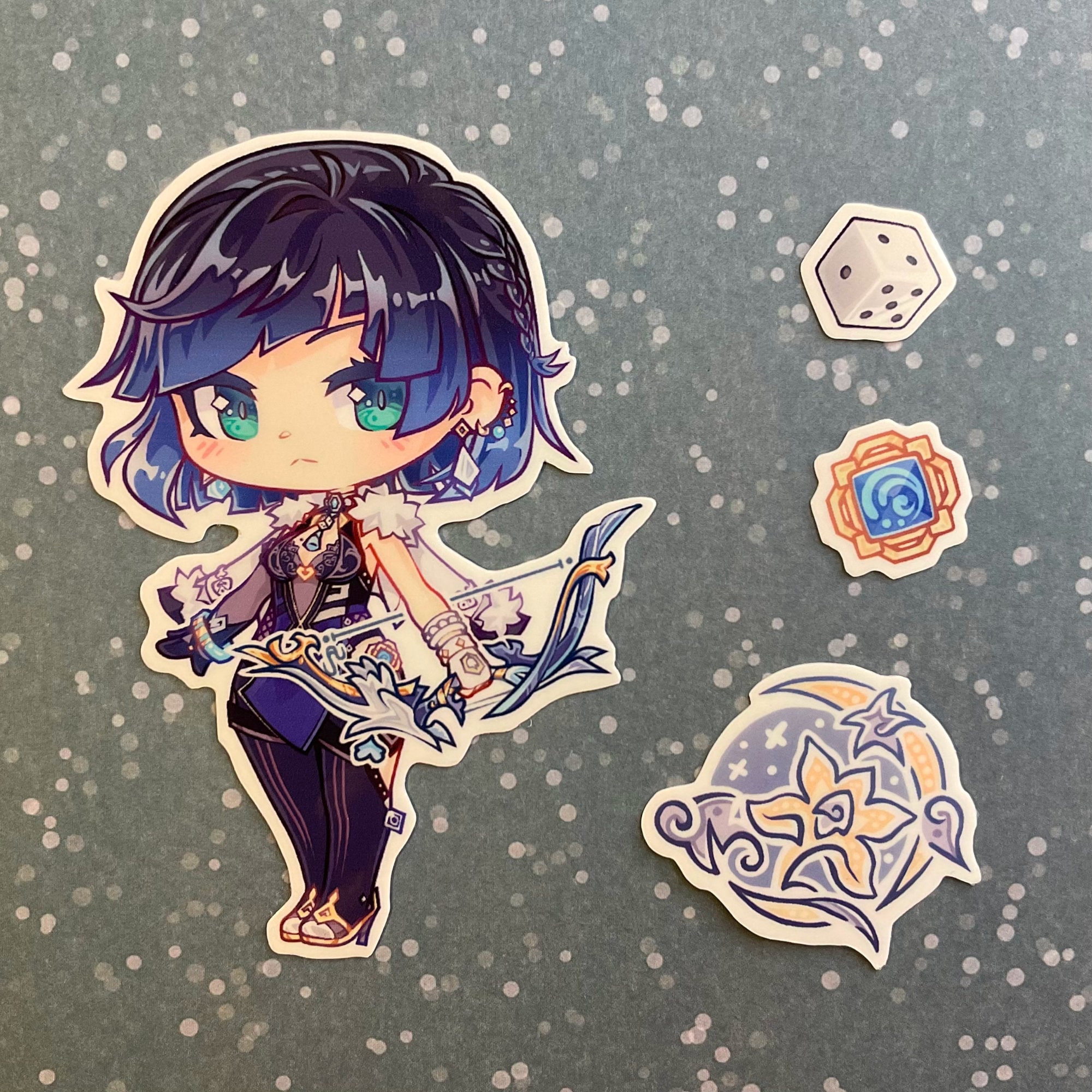 Buy Chibi Yelan Genshin Impact Fandom Vinyl Sticker Handmade Matte ...