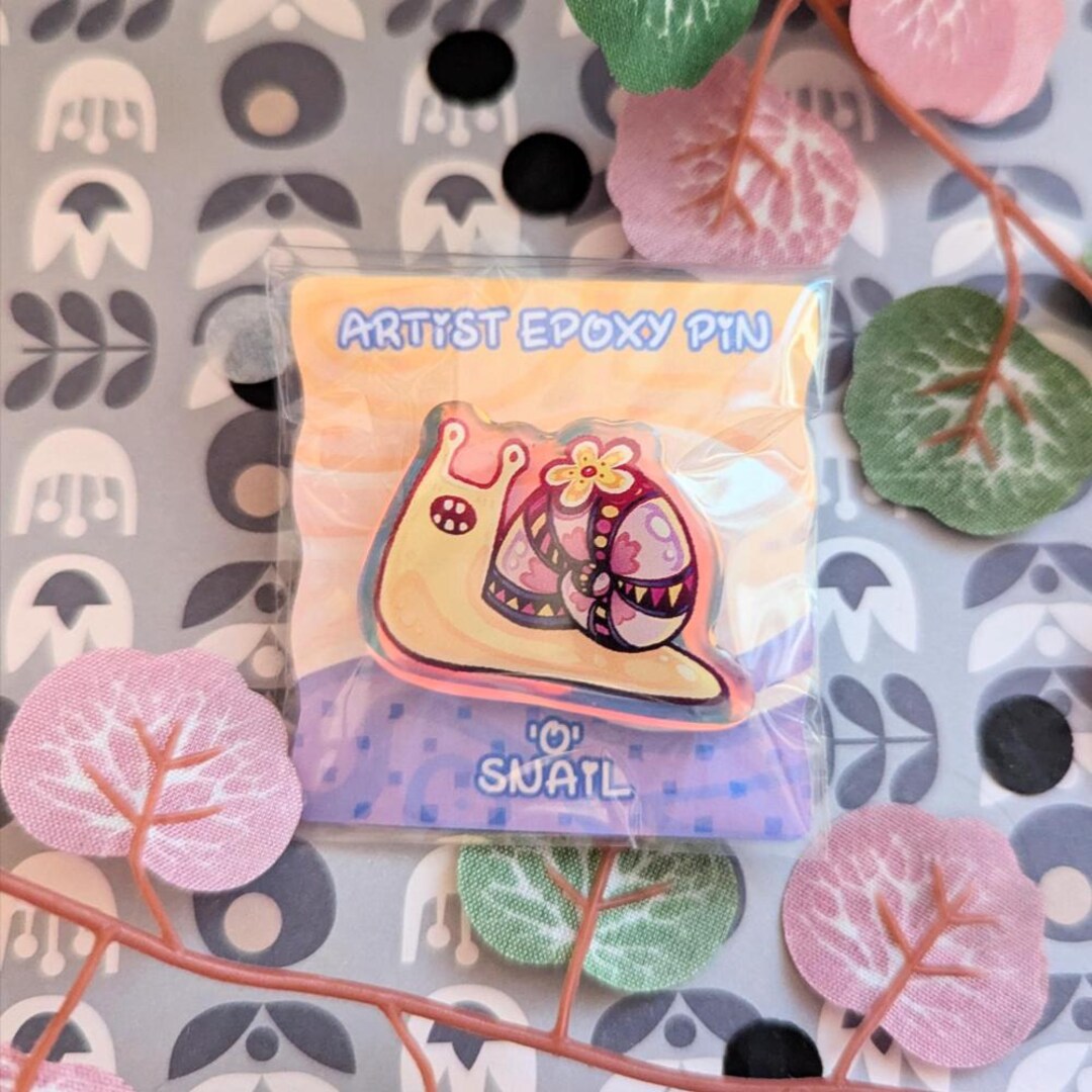 O Snail | 1.5"/3.8cm Rainbow Acrylic Pin | Artist Epoxy Badge | Silly ...