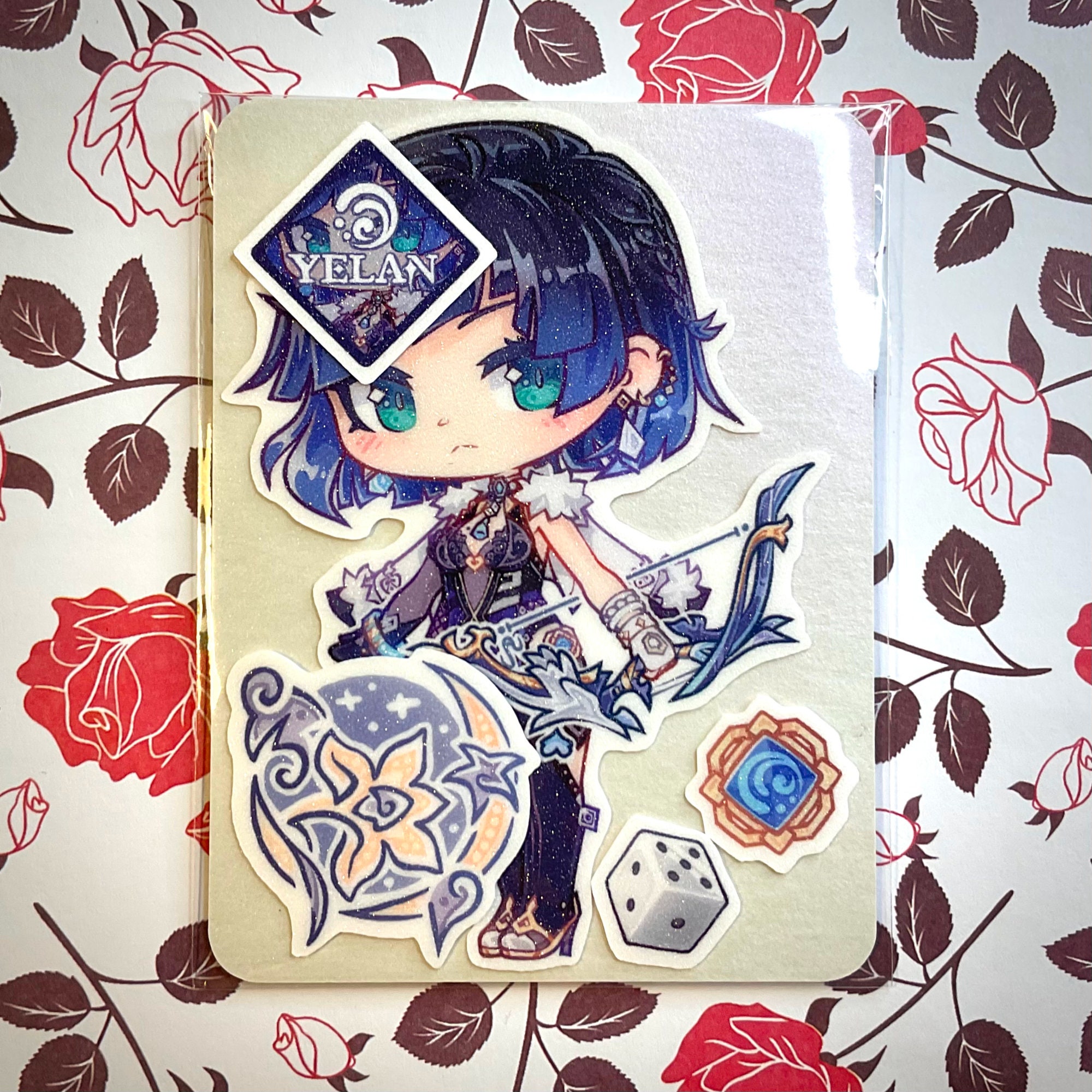 Buy Chibi Yelan Genshin Impact Fandom Vinyl Sticker Handmade Matte ...