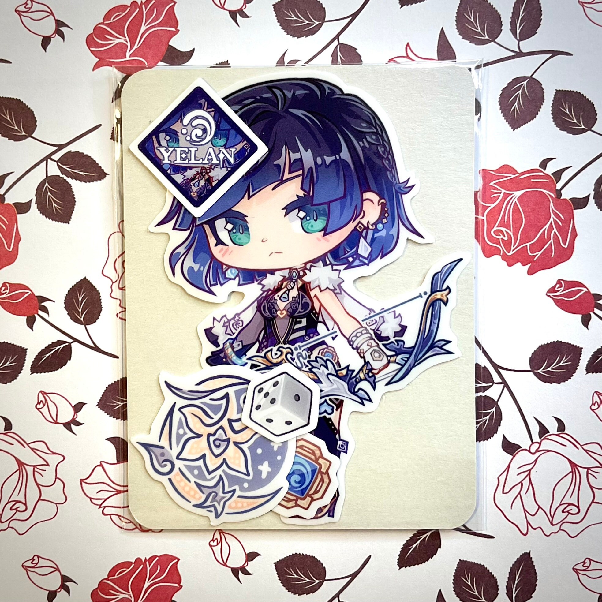 Buy Chibi Yelan Genshin Impact Fandom Vinyl Sticker Handmade Matte ...