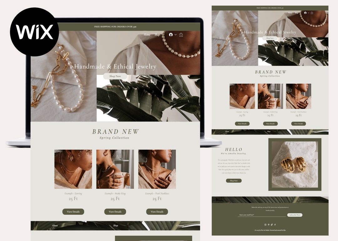 Tropical Style Wix Website Theme, Ecommerce Website for Online Website ...