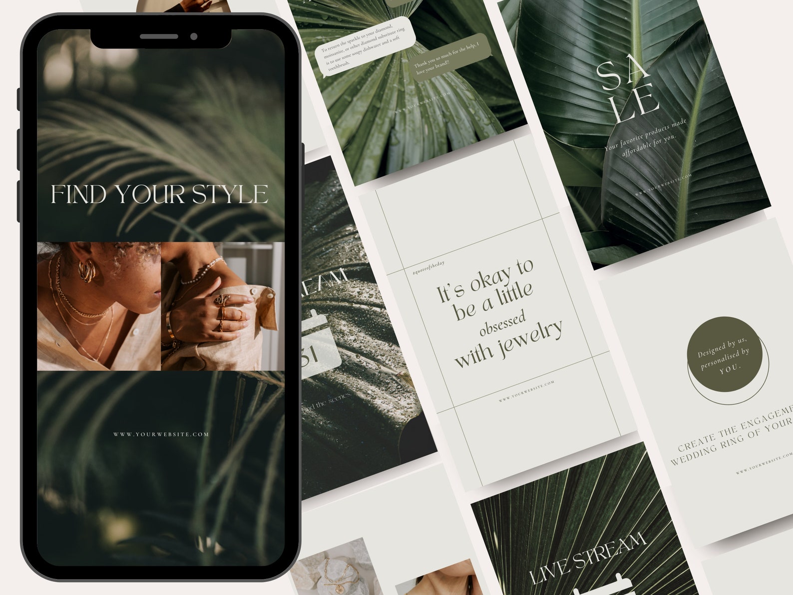 80 Tropical Instagram Template for Canva, Social Media Templates, Post ...