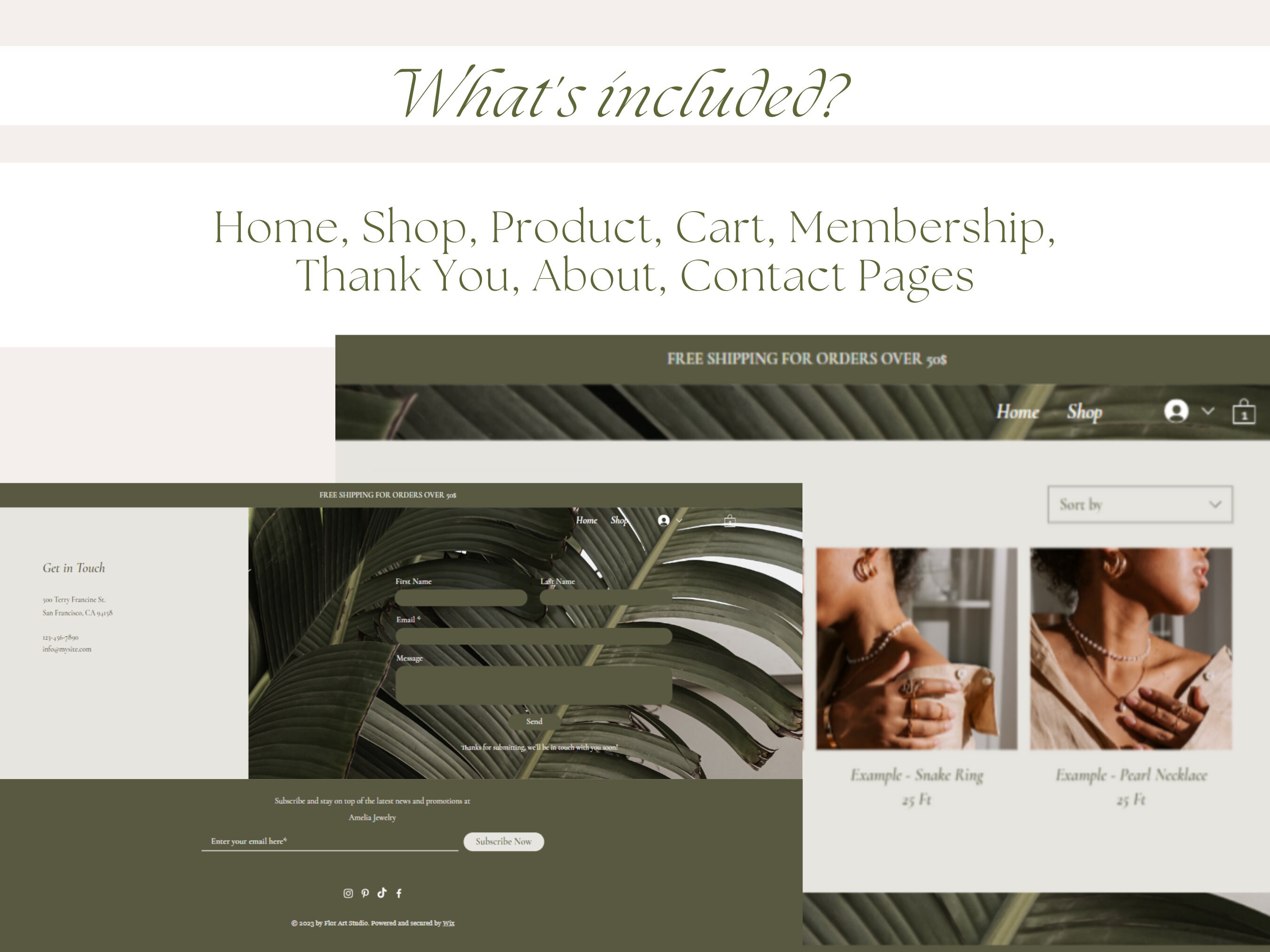 Tropical Style Wix Website Theme, Ecommerce Website for Online Website ...