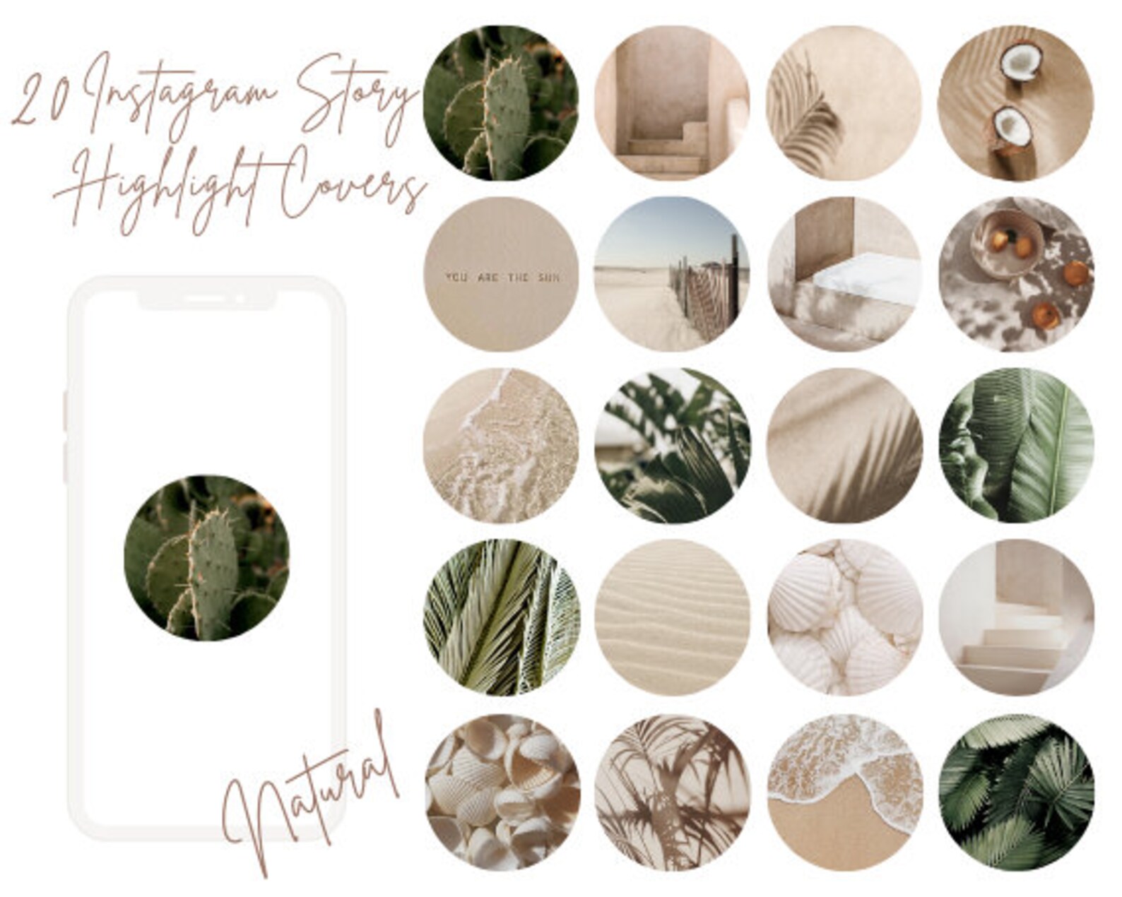 20 Instagram Highlight Covers Neutral Themed Instagram | Etsy
